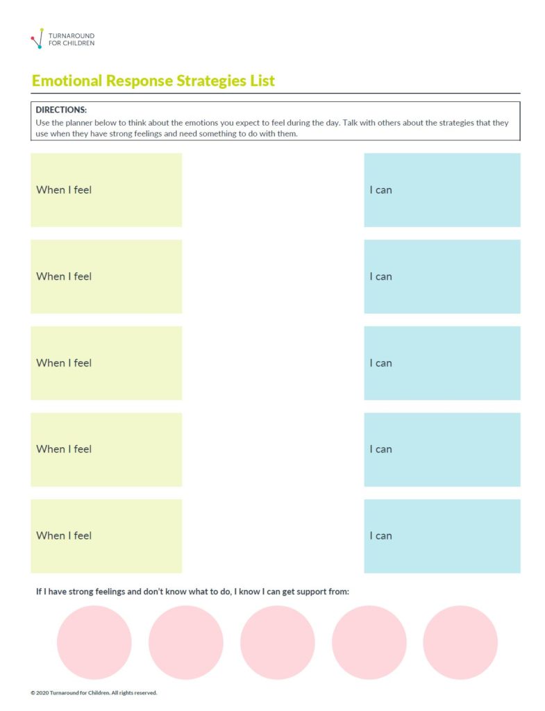 Emotional Response Strategies List - Center for Whole-Child Education ...